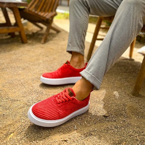 Chekich CH173 Men's Sneakers, Leather Fashion Shoes Red | eBay