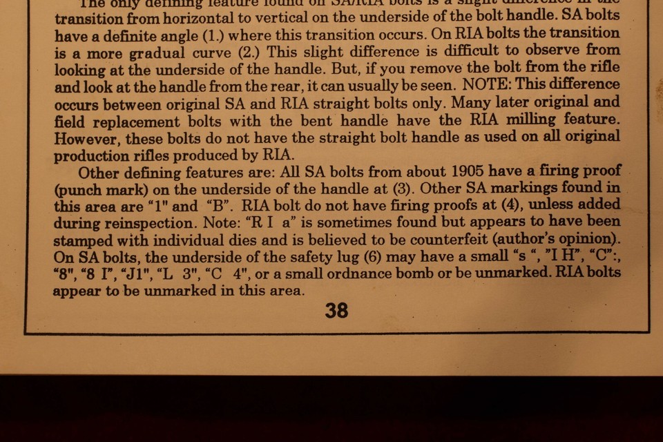 US M1903 Rifle Bolt - Straight Handle - Type 2 - Springfield or Rock ...