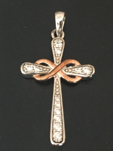 Vtg Necklace Pendant MARKED YL 925 STERLING SILVER Cross Jewelry lot y ...