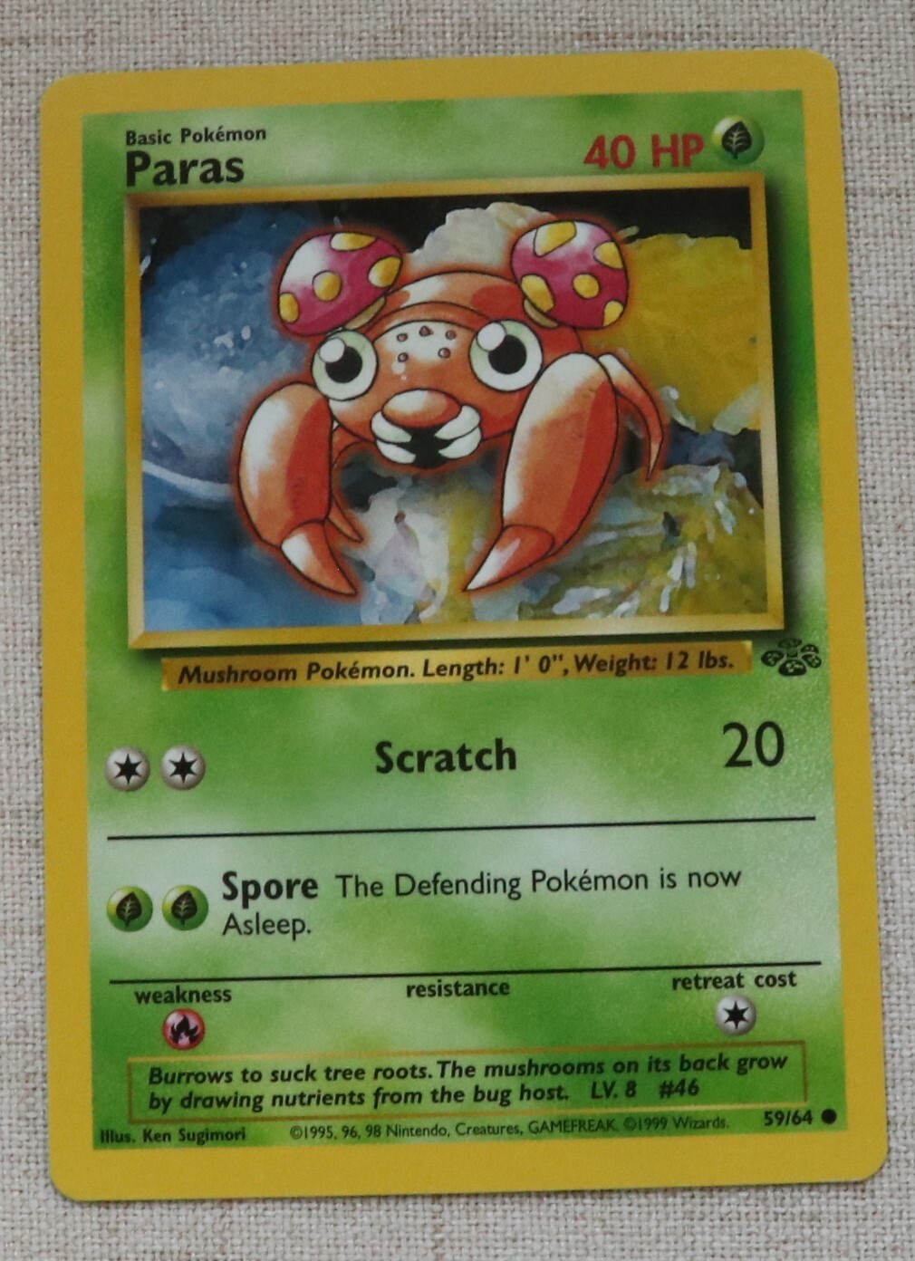 1995 Paras Pokemon Card Ultra Rare Excellent Condition | eBay