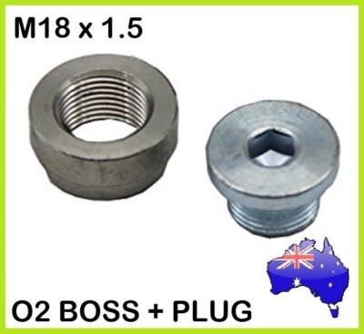 18MM M18 x1.5 O2 OXYGEN SENSOR BOSS BUNG WELD ON EXHAUST FITTING & PLUG ...