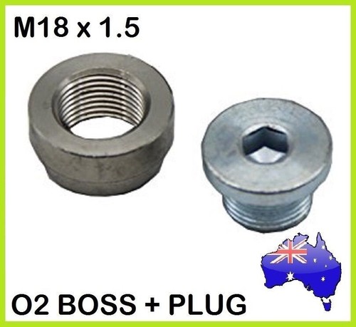 18MM M18 x1.5 O2 OXYGEN SENSOR BOSS BUNG WELD ON EXHAUST FITTING & PLUG ...