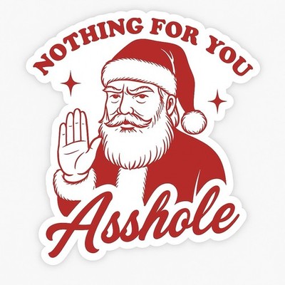 Offensive Santa Sticker - White Elephant Gift Naughty Stickers Holly ...