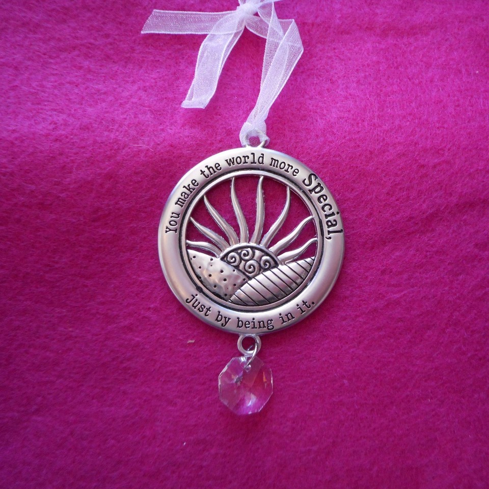 NEW Pewter Ornament/Sun Catcher with Crystal in Rising Sun Design by ...