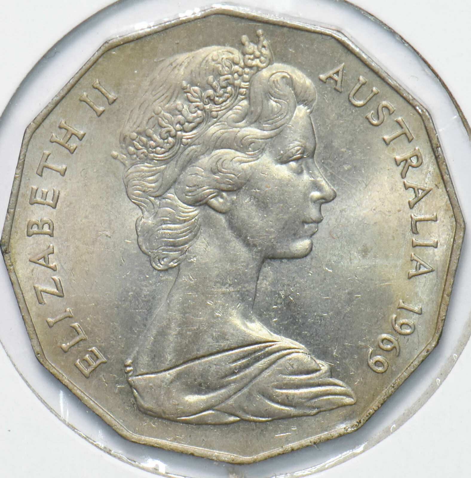 1969 AUSTRALIAN 50 CENT COIN - HARDER TO GET Extra Fine-aUNC COND ...