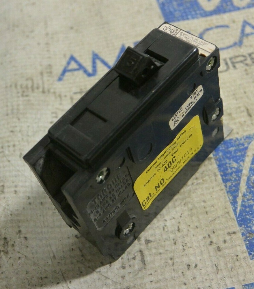 Westinghouse QBHW1015 1 Pole 15 Amp 22 kA 120/240 Volt Bolt-On Circuit ...