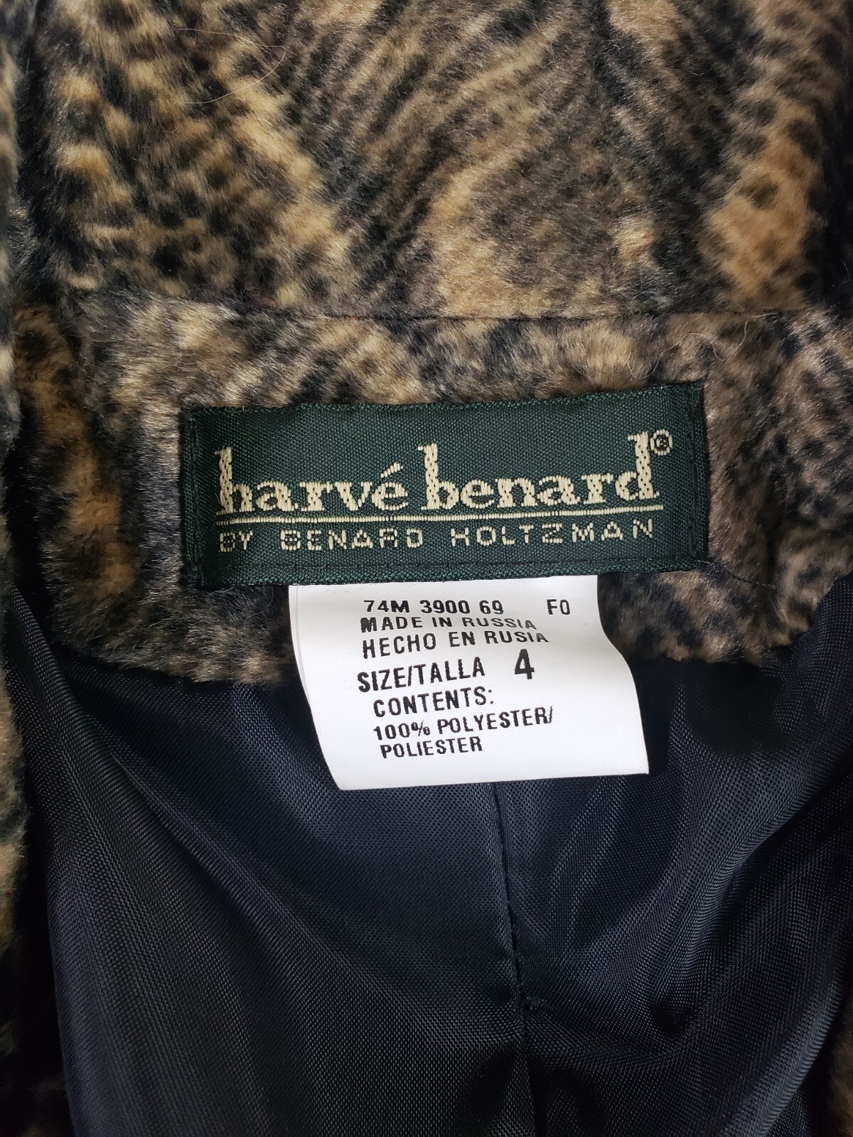 Harve Benard By Benard Holtzman Women Jacket 4 Beige Polyester Animal ...