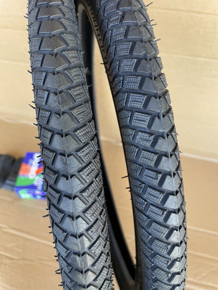 Pair of 20 x 1.95 Bicycle Tires + Tubes Bundle All Black Freestyle ...