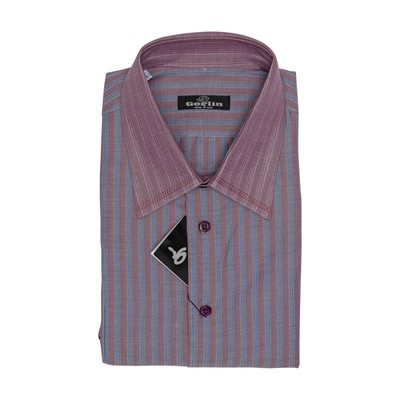 690$ LUXURY GERLIN Shirt Burgundy Striped VESUVIO Cotton 16 41 STEFANO ...