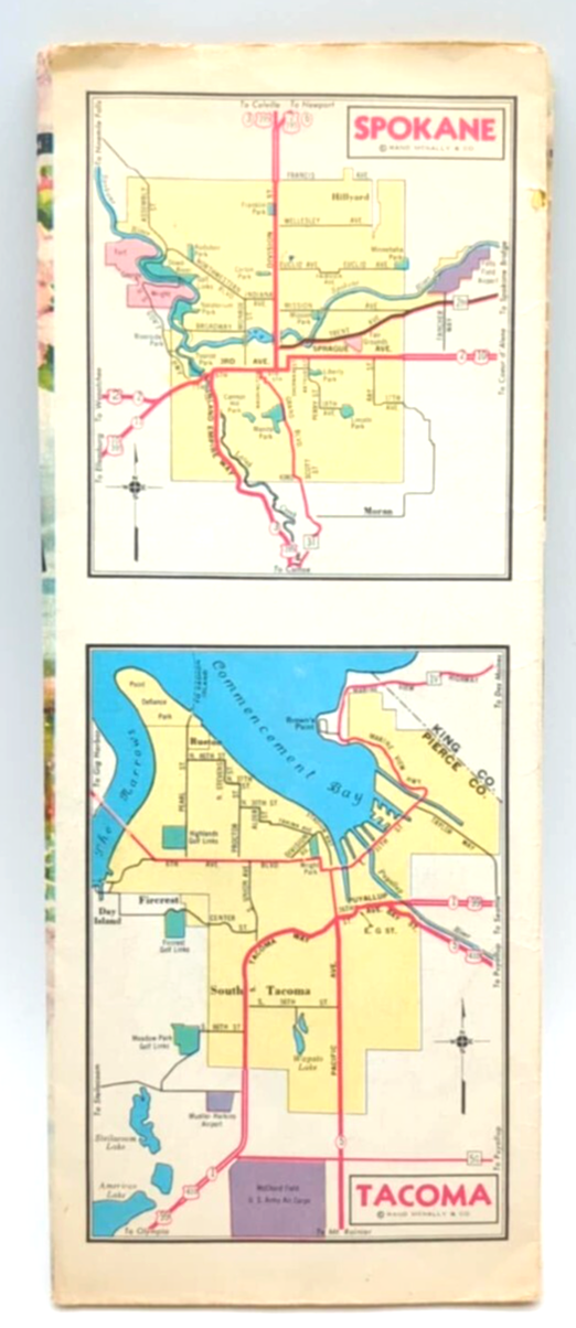 Original 1950 State Department Official Washington Highway Map Olympia ...