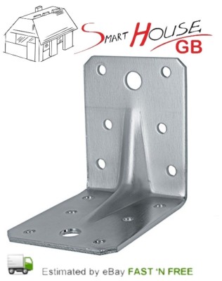 HEAVY DUTY REINFORCED GALVANISED ANGLE L BRACKET CORNER BRACE TIMBER 2 ...