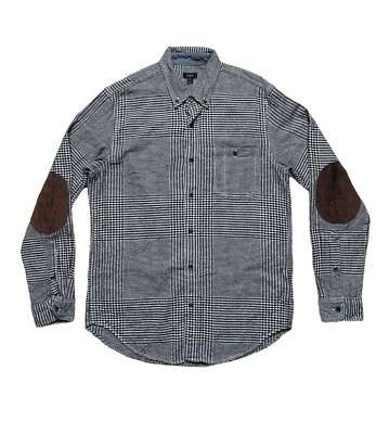 J. Crew Men’s Medium Mercantile Flex Gray Flannel Elbow Patches Pocket ...