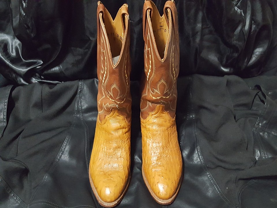 Great Looking Lucchese Boots Ostrich Neck / Cognac 11D | eBay