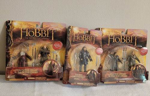 Set of 3 The Hobbit Figurines - Kili, Fili, Dwalin, Balin, Thorin - New ...