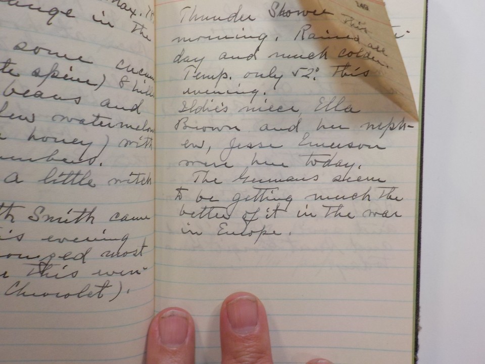 WW2 Diary 1940 Germans War Europe Pelham New Hampshire Handwritten Book ...