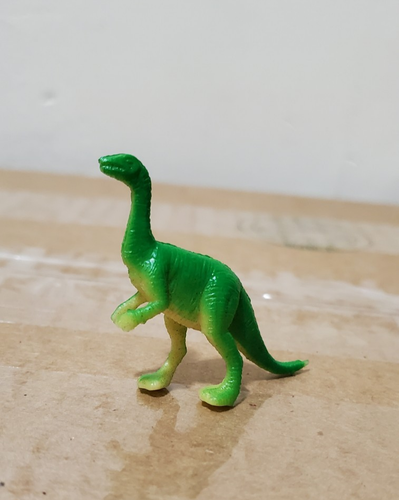 Mini Green Dinosaur Figure Plastic Toy Small Brontosaurus Style ...