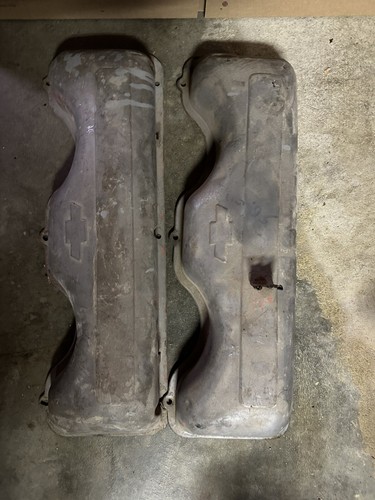 1958 - 1965 GM CHEVY VALVE COVERS FOR CHEVROLET 348 409 ENGINE - BOWTIE ...