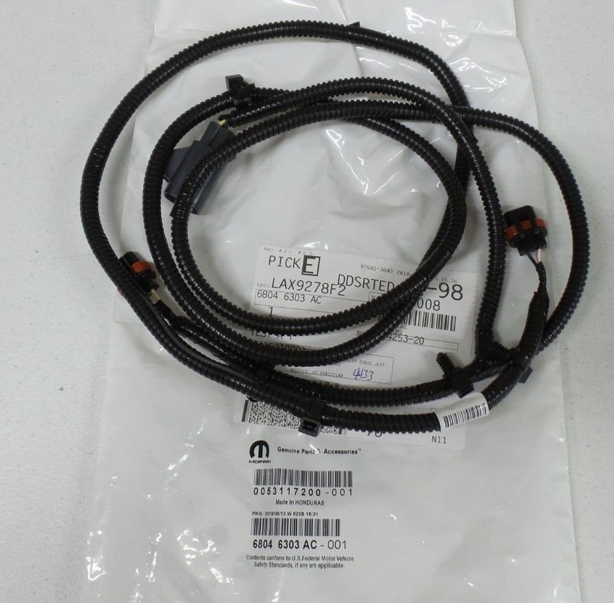 NEW 2015-2018 Dodge Ram 2500-5500 Fog Light Jumper Wiring Harness, OEM ...
