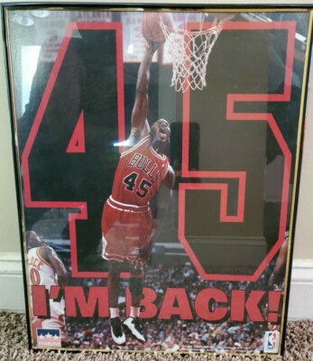 Michael Jordan #45 1995 Starline I'm Back Official NBA Framed Poster 16 ...