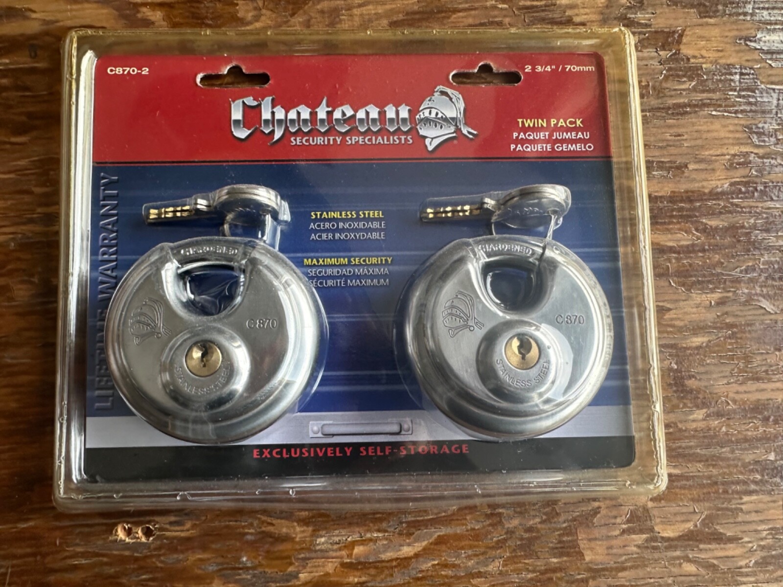 Chateau Self Storage C8702 C870-2 Twin Pack Padlocks Locks MIP Lot ...