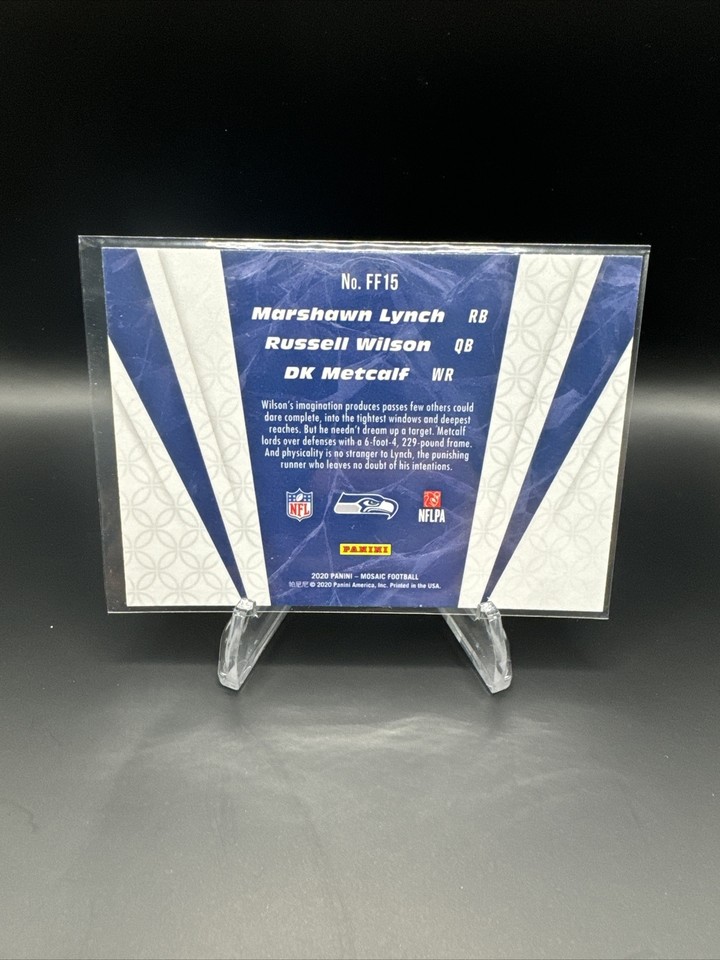 2020 Panini Mosaic- FleaFlicker #FF15 R.Wilson, M.Lynch, D.K. Metcalf ...