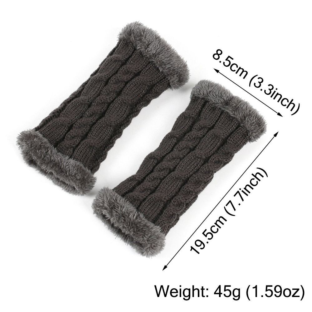 Knitted Warm Gloves Writing Typing Thumb Hole Mittens for Men/ Women ...
