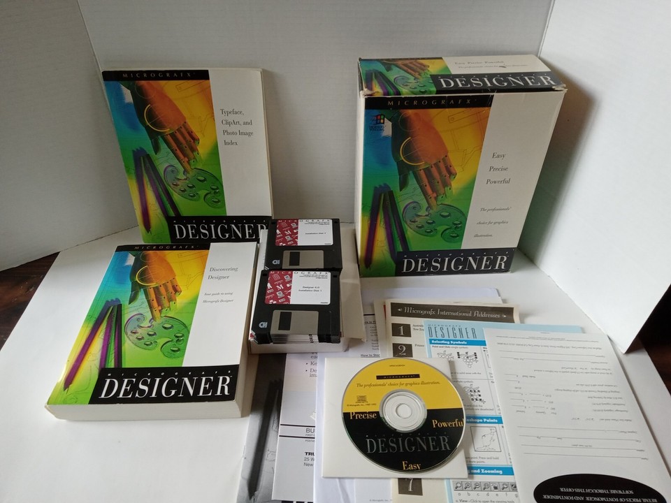 Micrografx Designer 4.0 Software in Original Box W/CD and Floppies Rare ...