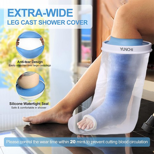 YUNCHI Adult Full Leg Cover Protector for Shower-Reusable, Waterproof ...