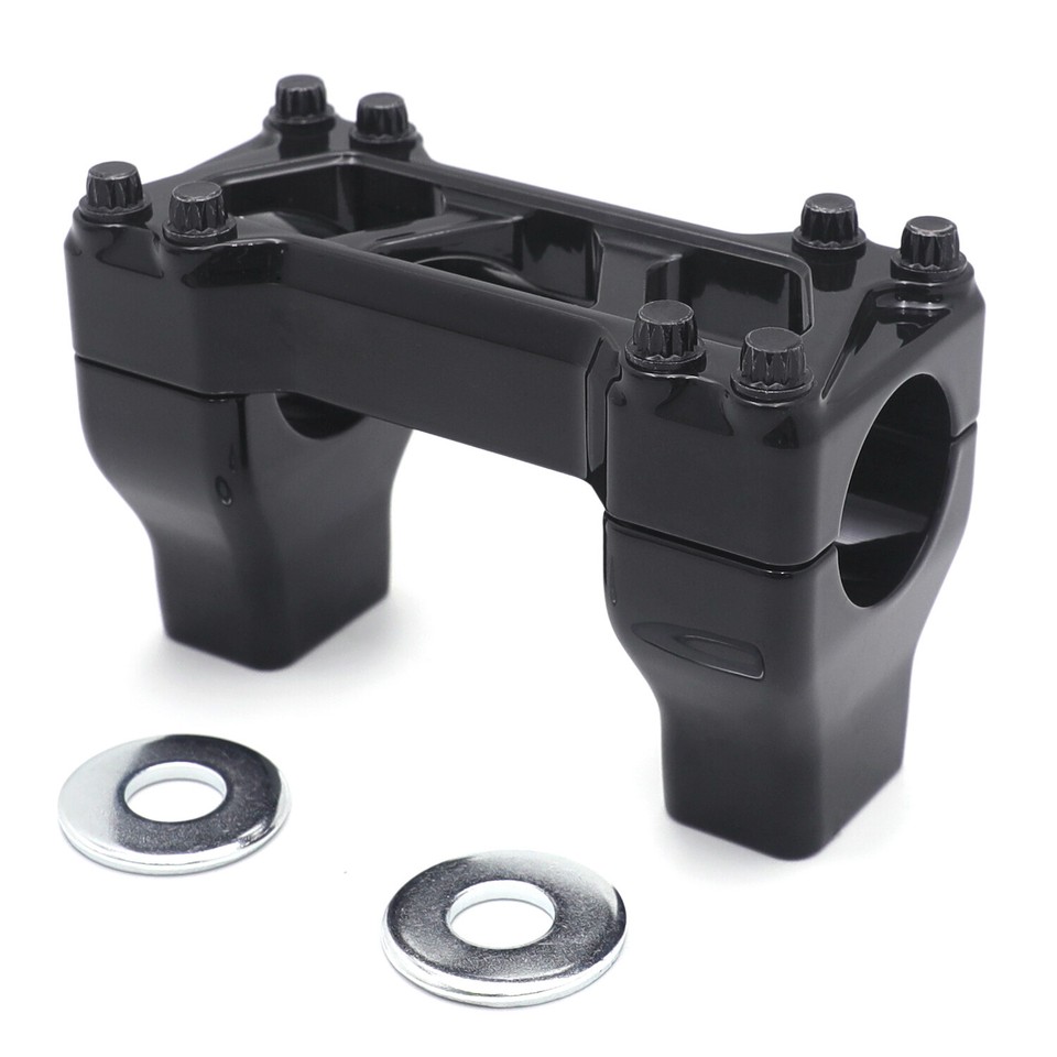 Black 2" Riser 1.25" Handlebar Top Clamp For Harley Softail Breakout ...