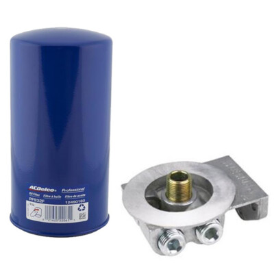 Single Remote Oil Filter Bracket & Oil Filter, 2 Quart, Fits Chevy | eBay