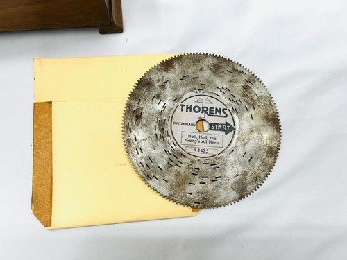 Wooden Music Box Metal Song Disc Player Thorens Switerzland *Works* | eBay