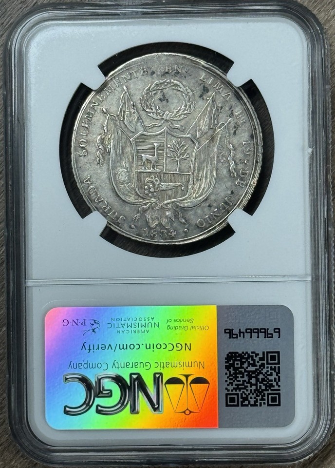 PERU Lima Silver Proclamation Medal 1834 Convention National NGC AU ...
