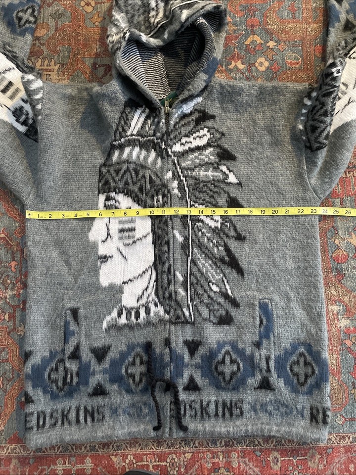 RUMIÑAHUI Ecuador Wool Zip Up “Redskin” Woven Full Zip Sweater Large | eBay