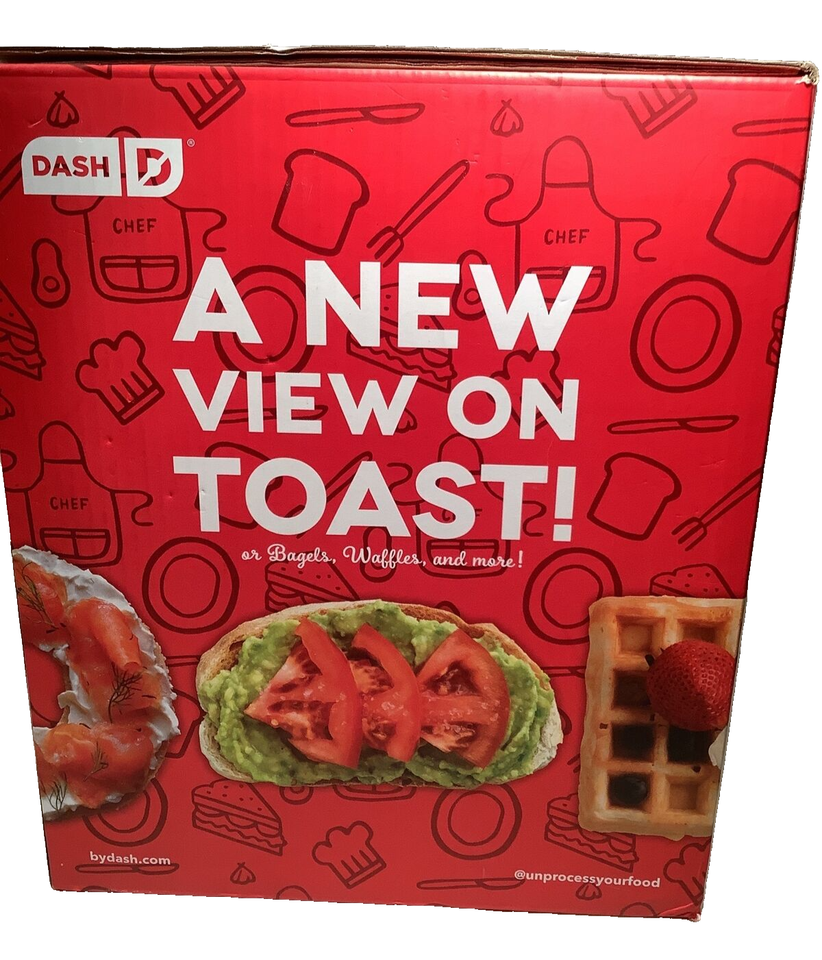 Retro Dash Clear View Aqua Toaster w/Extra Wide Slot, Black & SS Accent ...