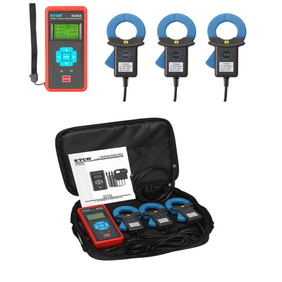 Three Channel Clamp Leakage Current Monitor Recorder AC Leakage Current ...