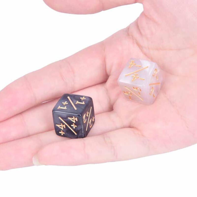 10x 14mm 6 Side Counting Dice +1/-1 Dice Kids Toy For Gathering Game ...