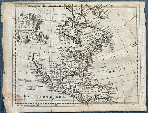 Antique North America Map 1752 London T. Jefferys | eBay