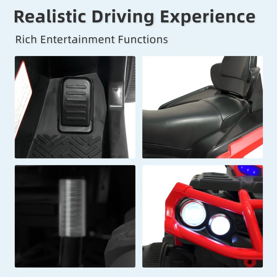 24V Kids Ride on ATV 6mph Electric Power Wheels Quad Car with 2 Speeds ...