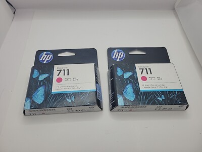 Lot Of 2 HP 711 29-ml Magenta DesignJet Ink Cartridge, CZ131A Exp 01/ ...
