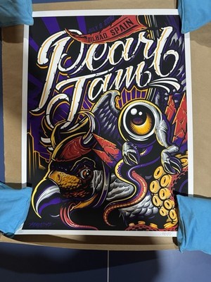 Pearl Jam Signed. Concert Poster. Bilbao, Spain, July 9, 2010. Artist ...