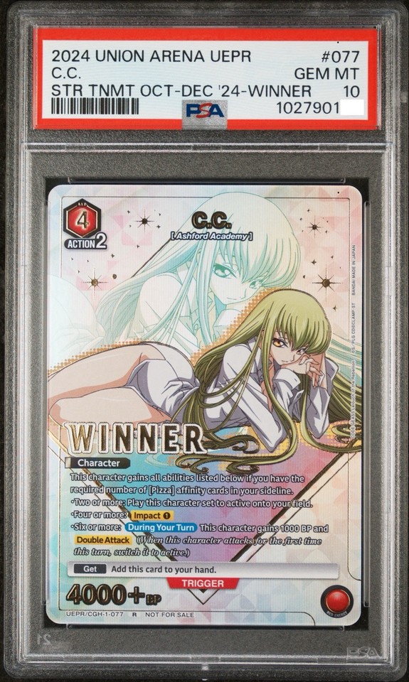 PSA 10 GEM MINT Union Arena C.C. Winner Card UEPR/CGH-1-077 Code Geass ...