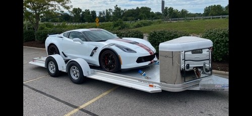 24' OPEN CAR TRAILER With bulkhead storage and custom Tire Rack | eBay
