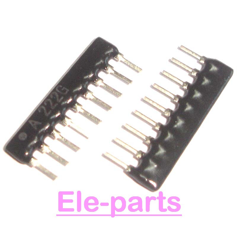 50 PCS A09-222G SIP-9 A09-222 2.2K ohm 2k2R 8 Commoned Resistor Network ...