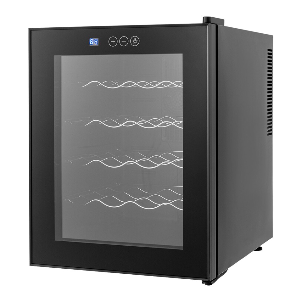 Black Wine Fridge 48L 20-Bottles Small Wine Cooler Rectangular Wine ...