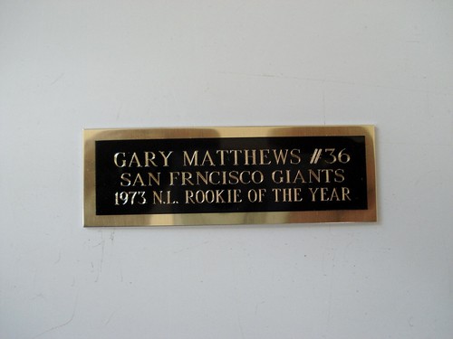 Gary Matthews Giants Autograph Nameplate For Baseball Cube Or Case 1" X ...