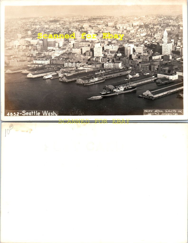 1940s Seattle Washington Steamship Luckenbach Harbor Boats VINTAGE ...