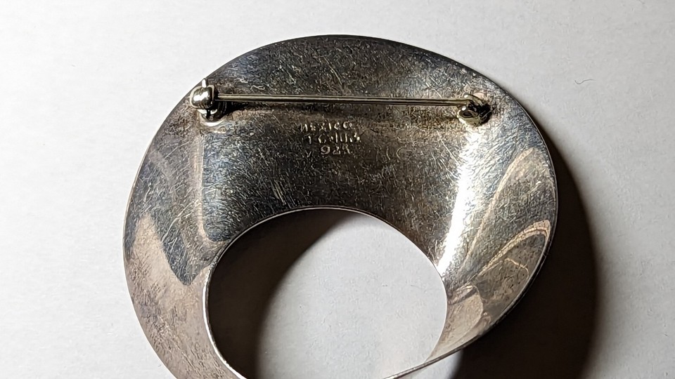 VINTAGE STERLING SILVER TAXCO BROOCH PIN MEXICO SIGNED HALLMARKED 13.9 ...