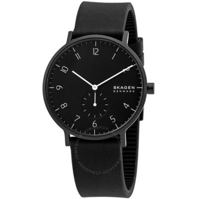 SKAGEN SKW6544 AAREN BLACK DIAL BLACK SILICONE STRAP MENS WATCH ...