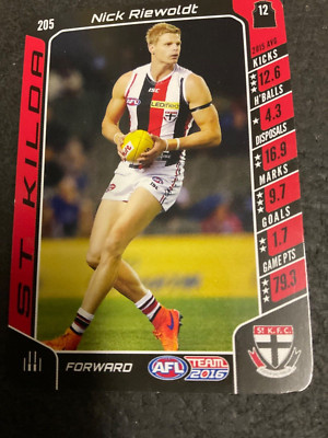 2016 Teamcoach AFL Card - Nick Riewoldt (St.Kilda) | eBay Australia