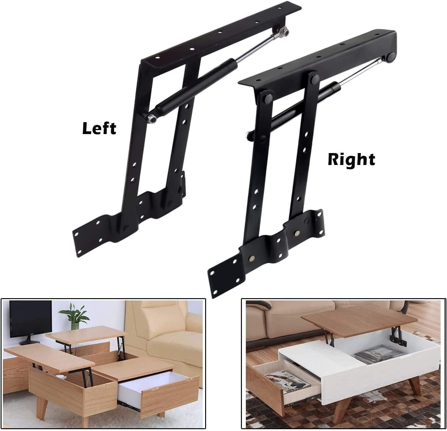 2pcs+Folding+Lift+up+Top+Coffee+Table+Lifting+Frame+Desk+Mechanism ...